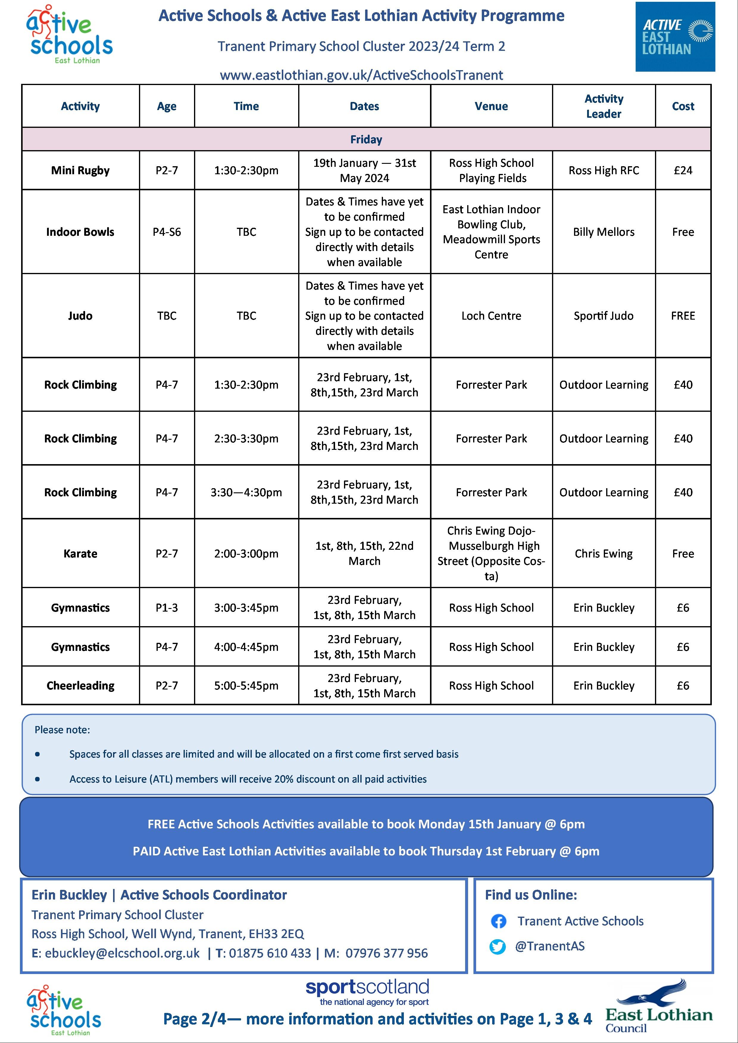 Active East Lothian | Tranent Active Schools Primary